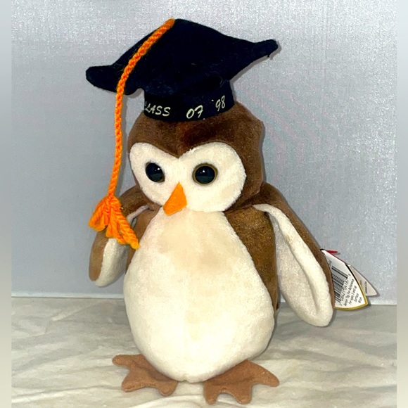 Ty | Toys | Vintage Ty Beanie Baby Wise The Owl Class Of 98 Graduation ...